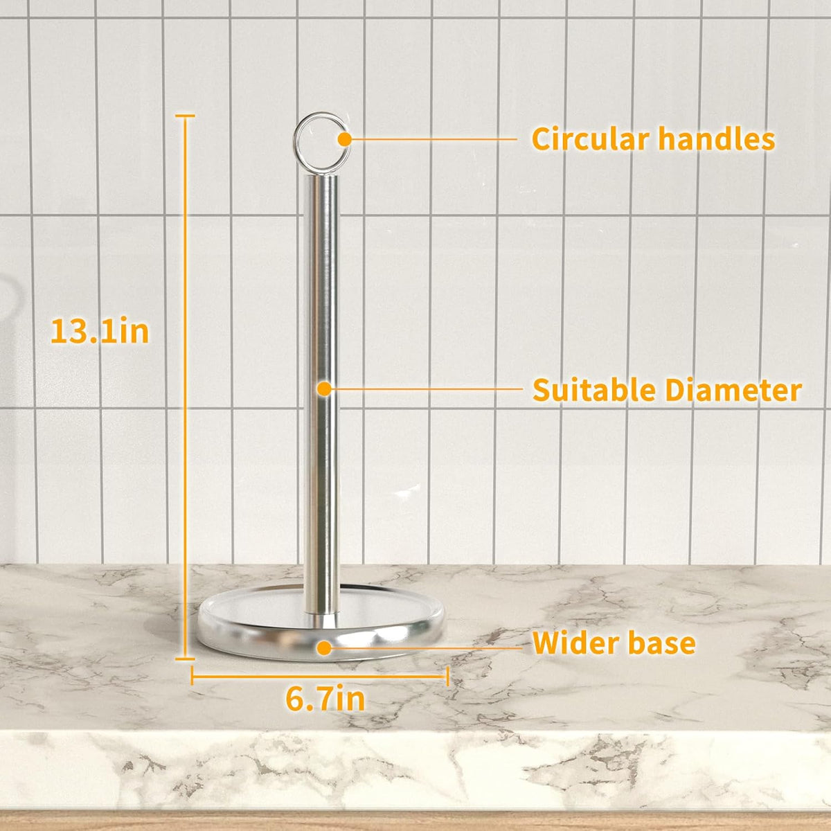 PAROTO Paper Towel Holder Countertop, Stainless Steel, Weighted Base ...